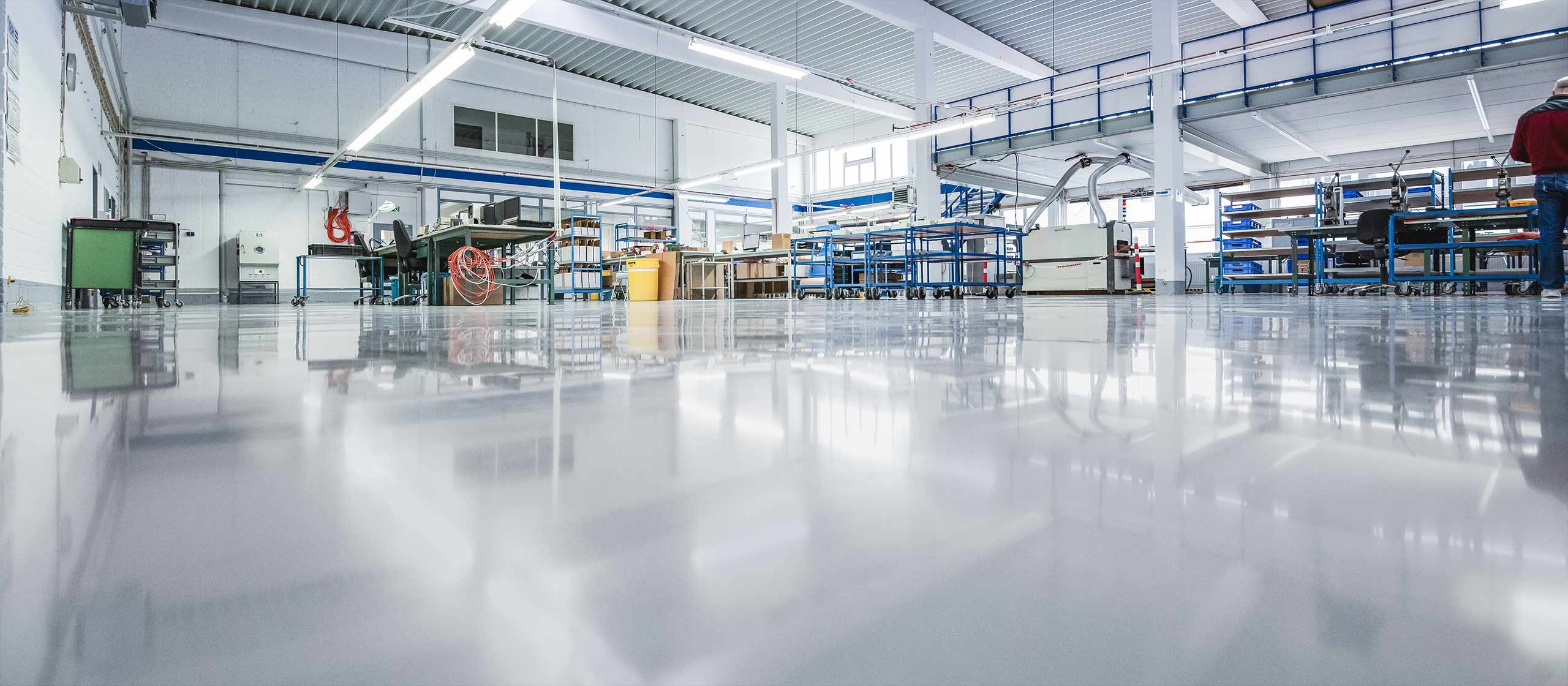ESD flooring in the production hall of electronics producer Zander ...